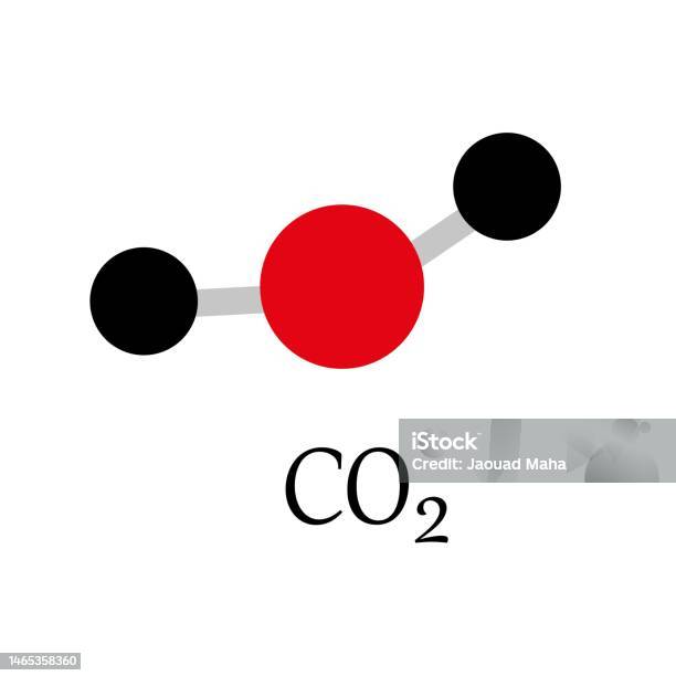 Model Molekul Karbon Dioksida Co2 Dan Rumus Kimia Struktur Geometris