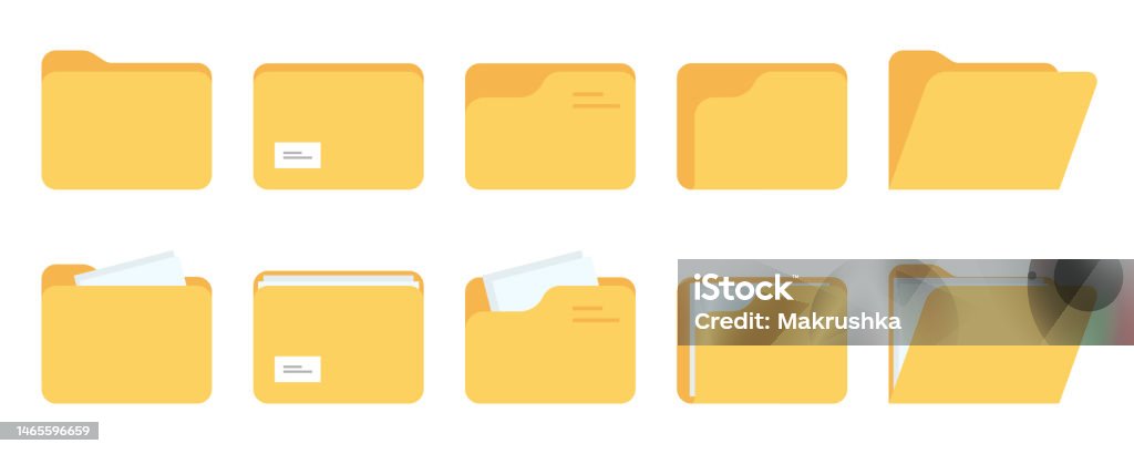 Yellow Folder Computer Document File Icon In Folder Open Folder With ... Yellow Folder Computer Document File Icon In Folder Open Folder With ...