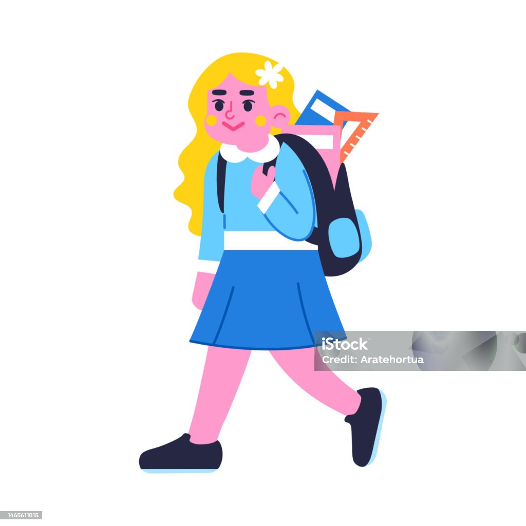 Karakter Gadis Bahagia Dengan Tas Kembali Ke Sekolah Vector Ilustrasi ... Karakter Gadis Bahagia Dengan Tas Kembali Ke Sekolah Vector Ilustrasi ...
