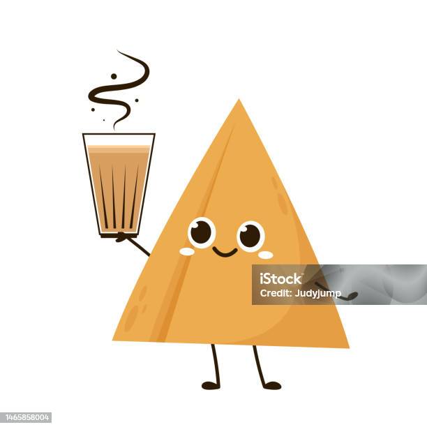 Chai Character Karak Milk Chai Illustration On Organic Background Spicy