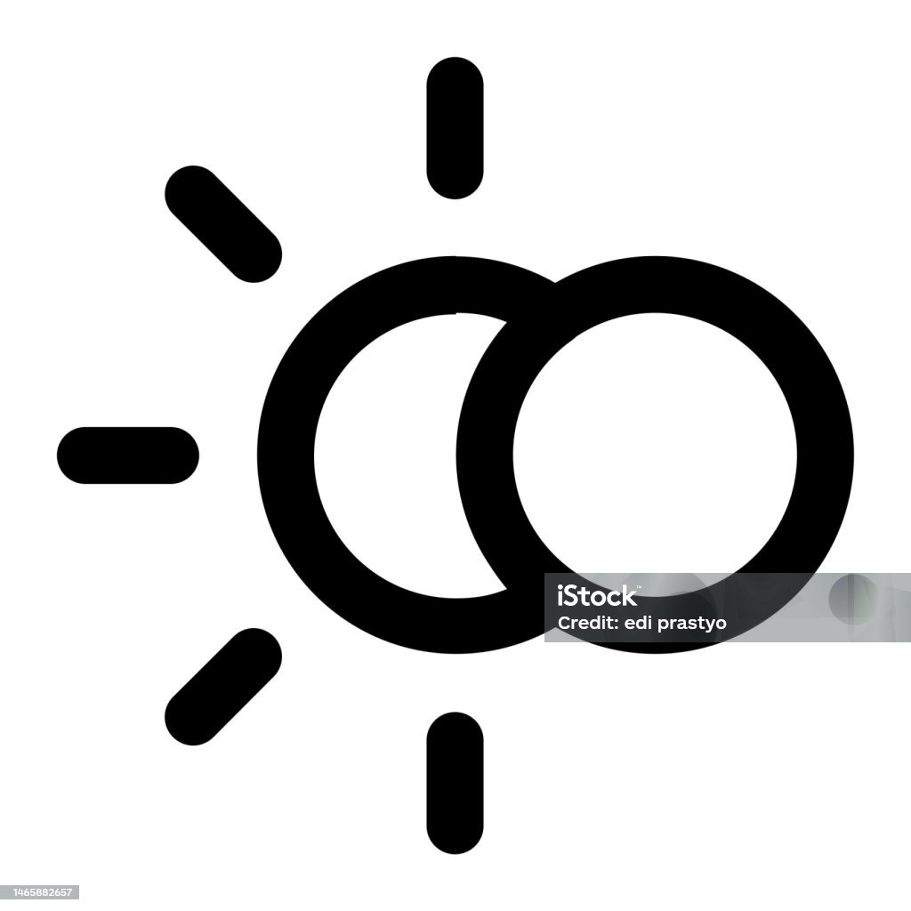 Icône Eclipse Dans Le Contour Soleil Lune Lunaire Symbole De Léclipse