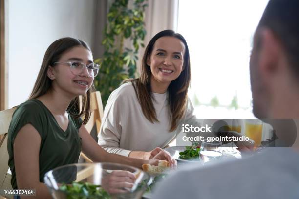 Keluarga Bule Yang Bahagia Makan Siang Bersama Di Rumah Foto Stok Unduh Gambar Sekarang Istock