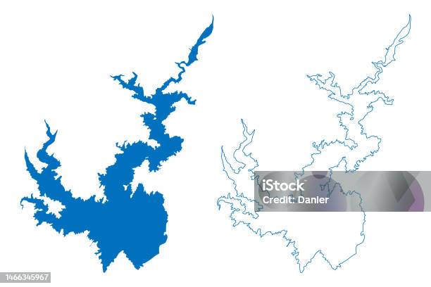 Lake Jocassee Reservoir Map Vector Illustration Scribble Sketch