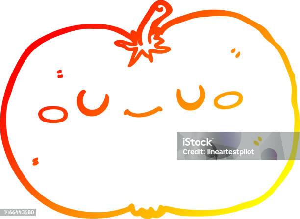 Dessin Au Trait Dégradé Chaud Dune Pomme De Dessin Animé Vecteurs