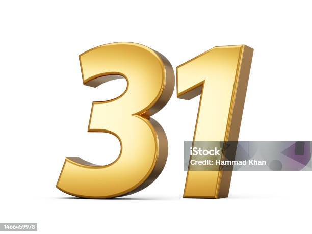 Foto de Número Metálico Dourado 31 Trinta E Um Ilustração 3d De Fundo ... Foto de Número Metálico Dourado 31 Trinta E Um Ilustração 3d De Fundo ...