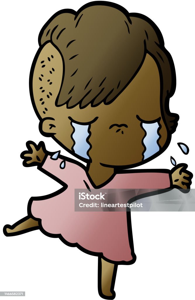 Cartoon Crying Girl Stock Illustration Download Image Now Adult