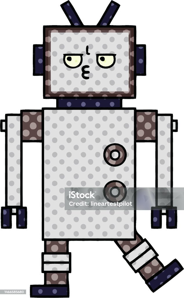 Bande Dessinée De Style Bande Dessinée Dun Robot Vecteurs Libres De