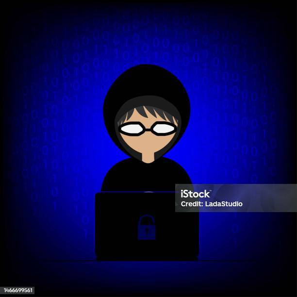 Cybercriminal Hacker With Laptop Stealing Personal Data Of User Vector ... Cybercriminal Hacker With Laptop Stealing Personal Data Of User Vector ...