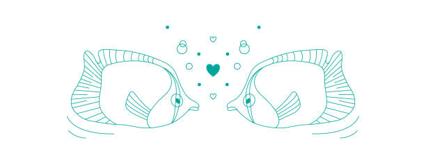 Fish Kissing Clipart