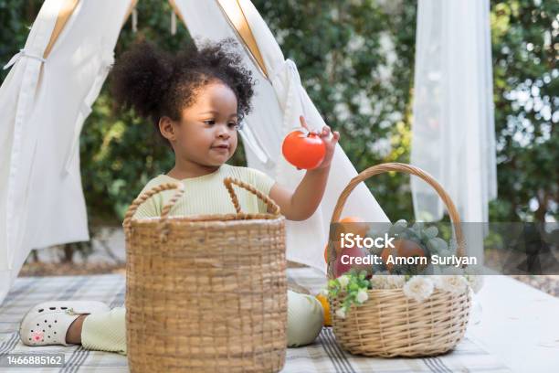 Gadis Kecil Afrikaamerika Bermain Sendirian Dengan Buahbuahan Di ... Gadis Kecil Afrikaamerika Bermain Sendirian Dengan Buahbuahan Di ...