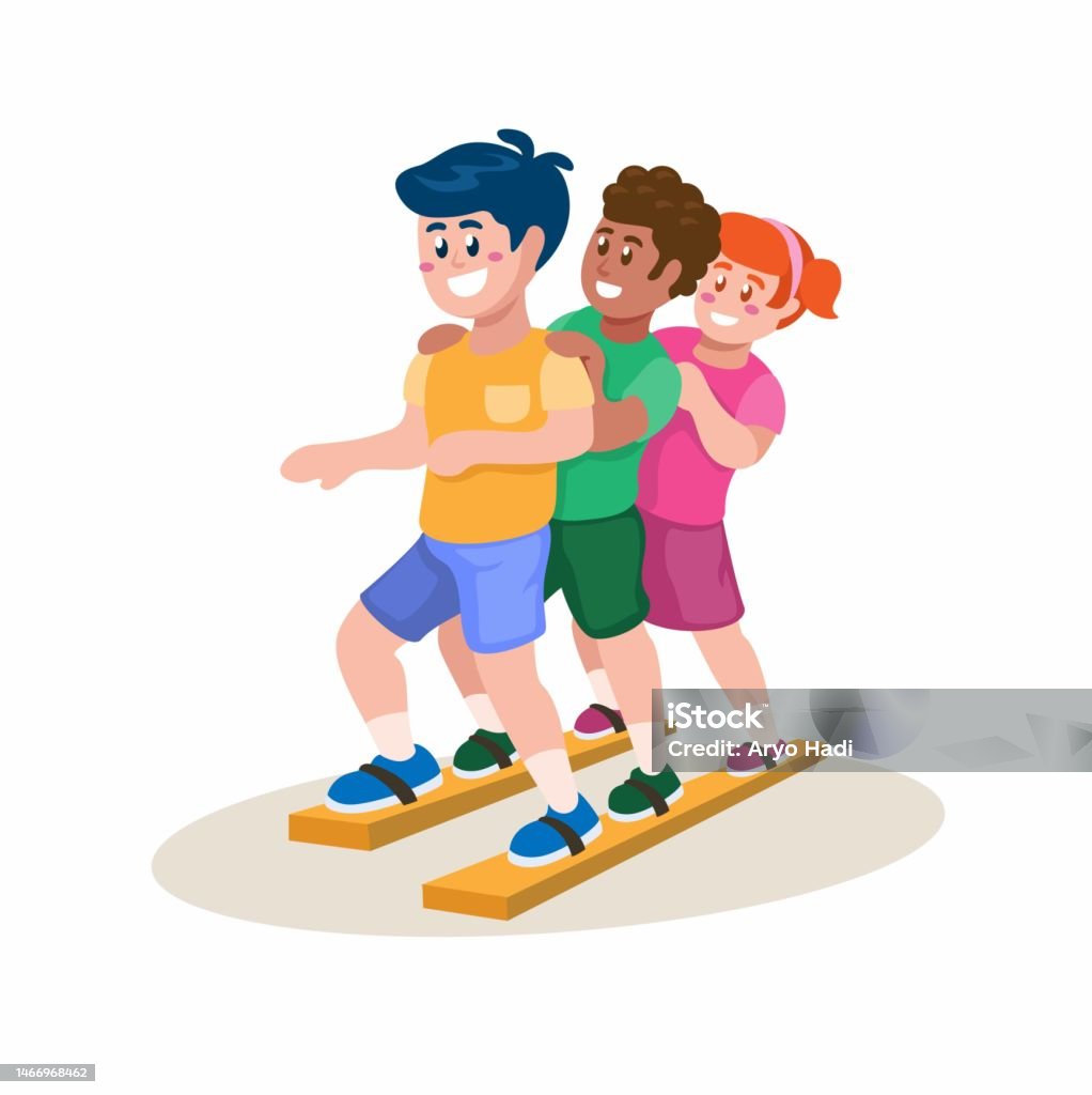 Anakanak Bermain Bakiak Alias Penyumbatan Vektor Ilustrasi Kartun ... Anakanak Bermain Bakiak Alias Penyumbatan Vektor Ilustrasi Kartun ...