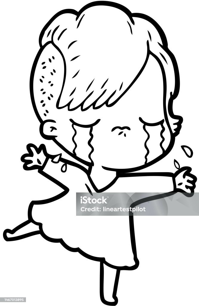 Cartoon Crying Girl Stock Illustration Download Image Now Adult