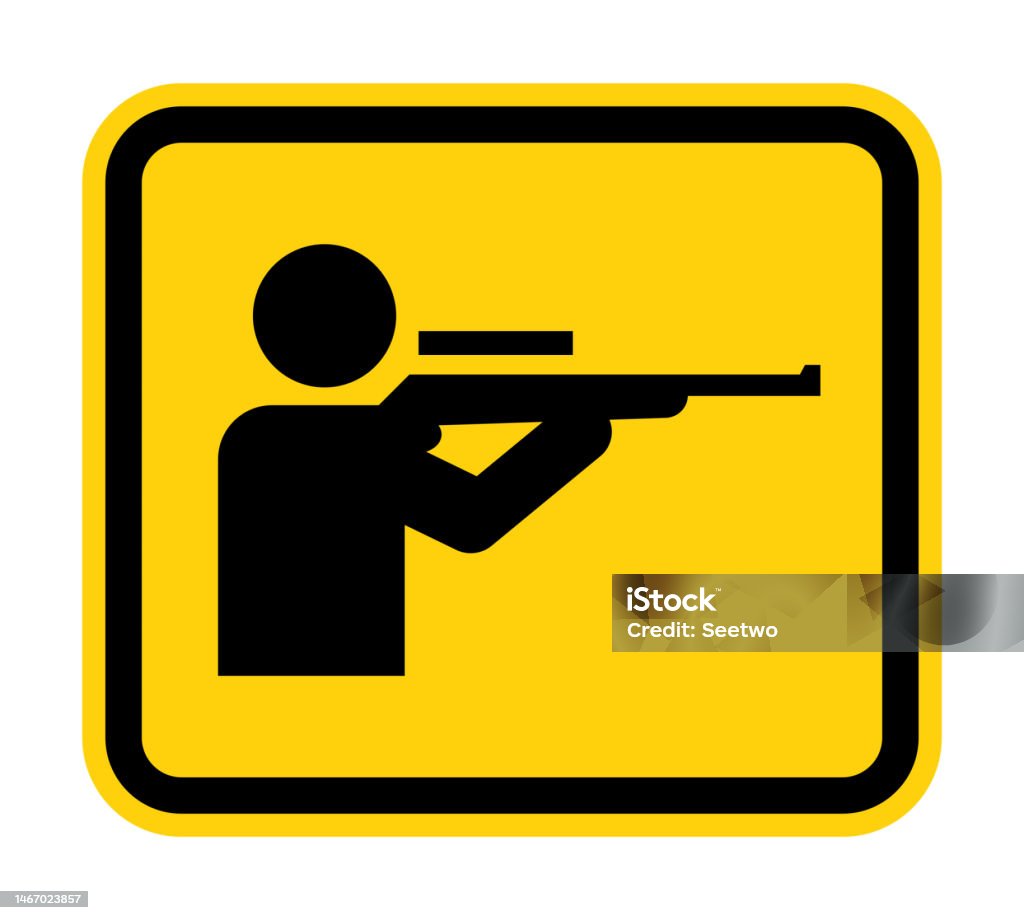 Shooting Range Diamond Caution Sign Rifle Range Symbol Stock ... Shooting Range Diamond Caution Sign Rifle Range Symbol Stock ...