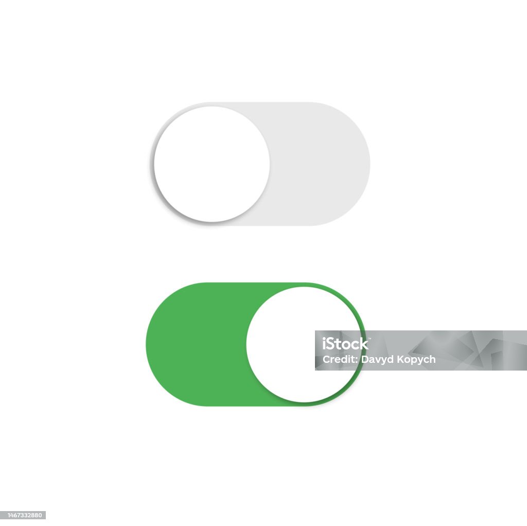 Realistic Switch Toggle Buttons Set Or Tree Sliders In On And Off Position Vector Illustration