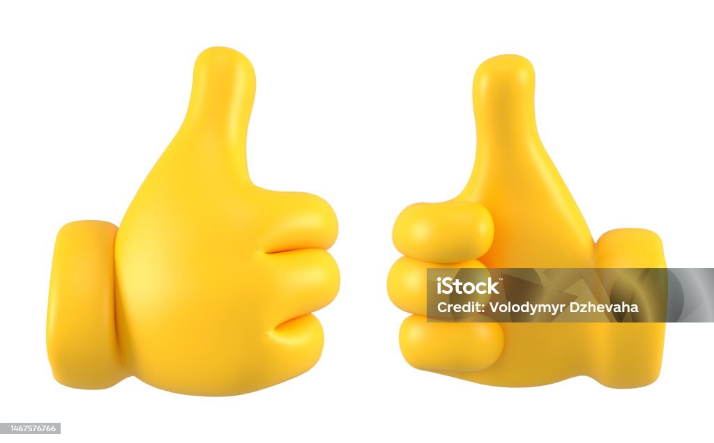 Photo Libre De Droit De Main Emoji Jaune Montrant Le Pouce Levé Ou Un