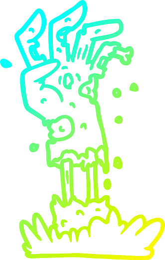 Dessin Au Trait Dégradé Froid Dun Dessin Animé Effrayant De La Main De