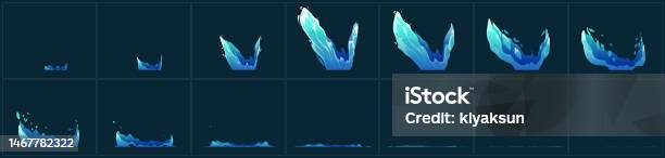 Étapes De Feuille De Sprite Danimation Vfx Water Splash Vecteurs Libres