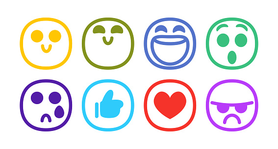 Ilustración De Emoticonos Esenciales De La Línea De Arte De La