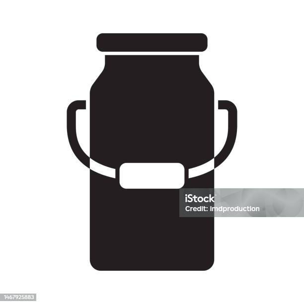 Milk Can Iron Bin Tank Icon Vintage Milk Can Vector Illustration Stock