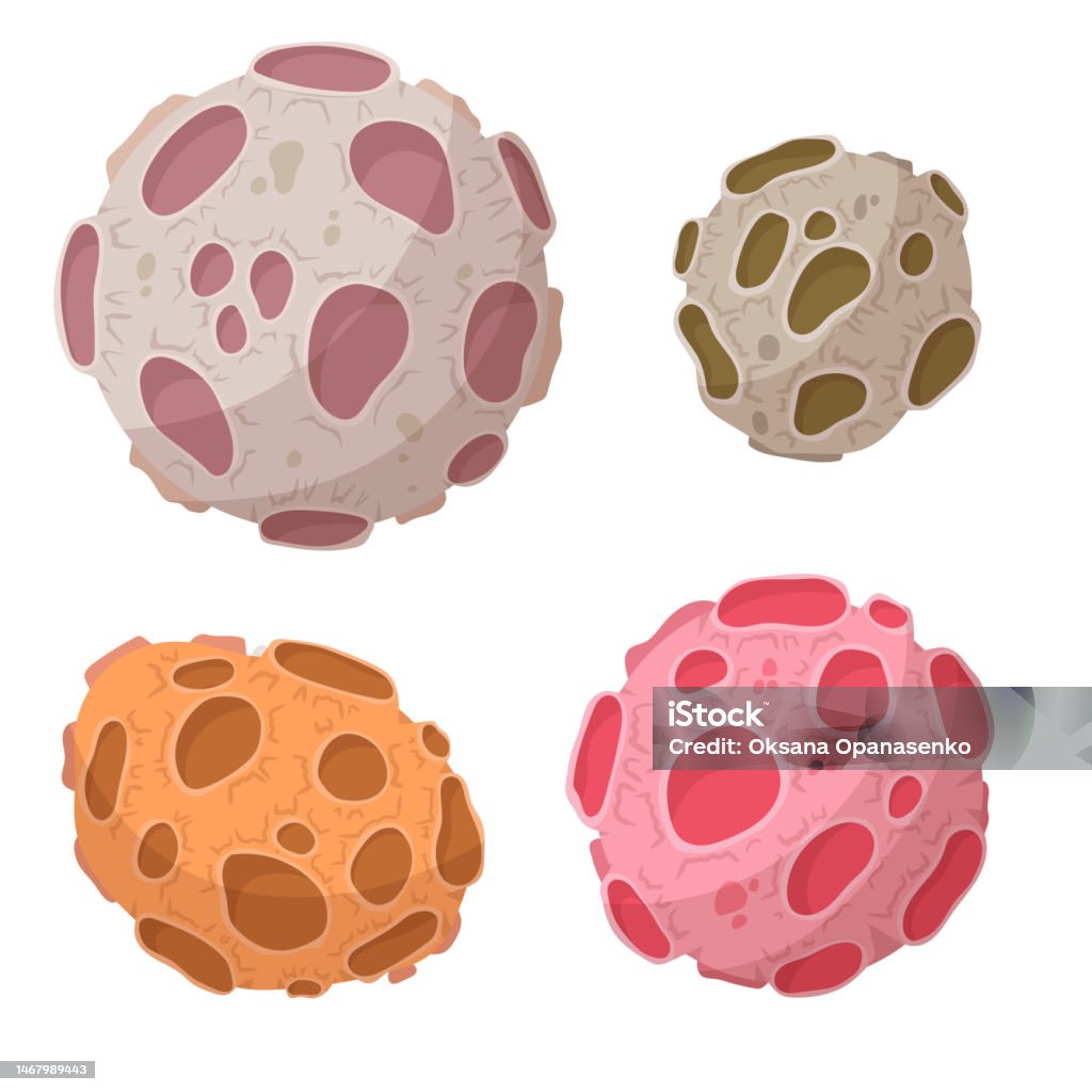 Asteroid With Craters Space Object Planet Meteorite Moon Exploration Of