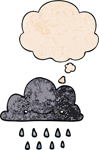 Nuage Dorage De Dessin Animé Avec Bulle De Pensée Dans Un Style De