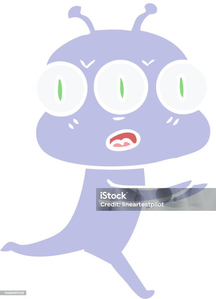 Flat Color Style Cartoon Three Eyed Alien Stock Illustration - Download ... Flat Color Style Cartoon Three Eyed Alien Stock Illustration - Download ...