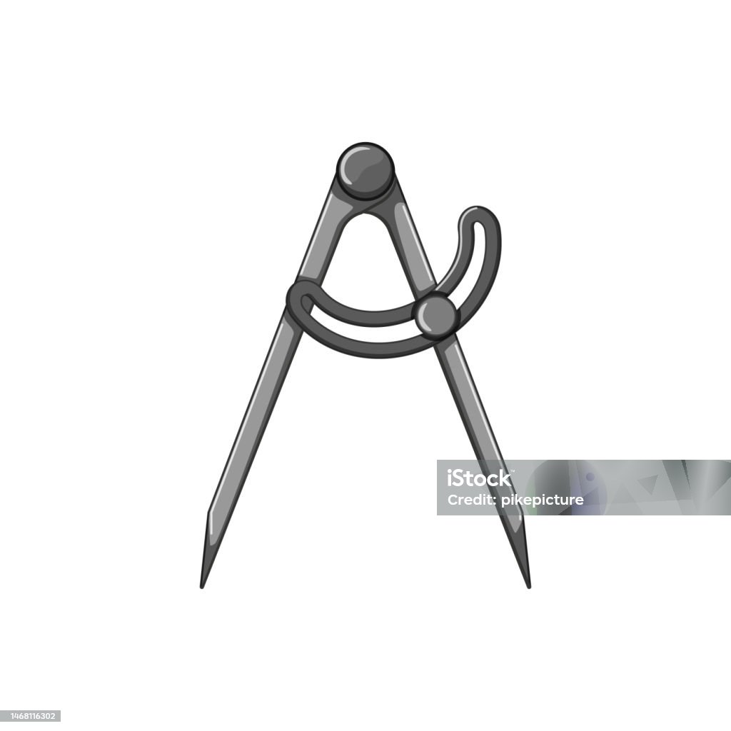 Instrument Compass Divider Cartoon Vector Illustration Stock Illustration Download Image Now