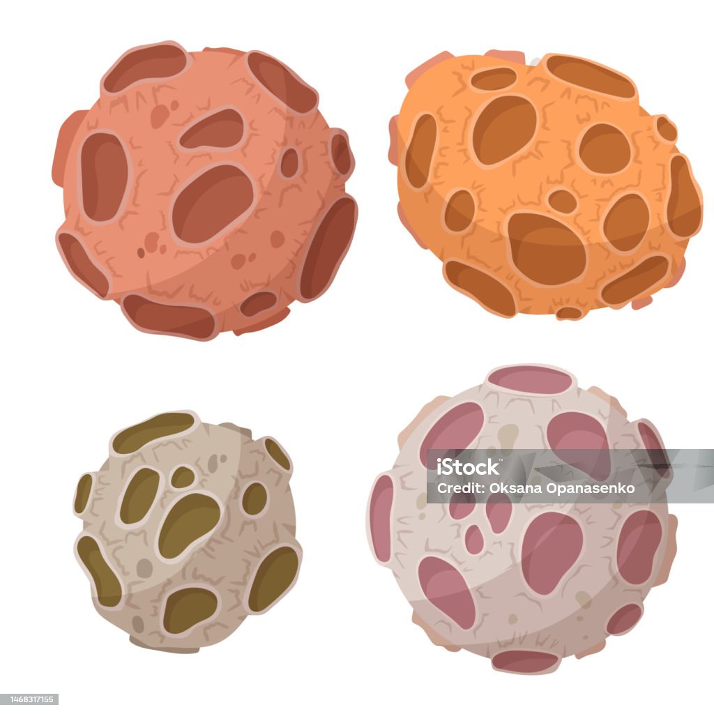 Asteroid With Craters Space Object Planet Meteorite Moon Exploration Of