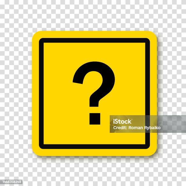 Point Dinterrogation Sur Un Panneau Routier Carré Jaune Illustration De