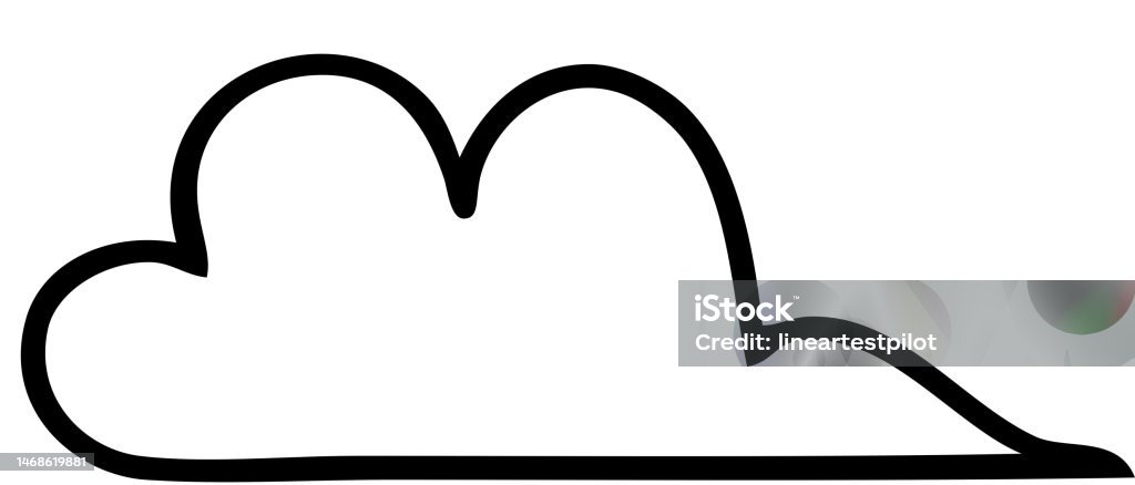 Dessin Au Trait Dun Nuage Dorage Vecteurs Libres De Droits Et Plus D
