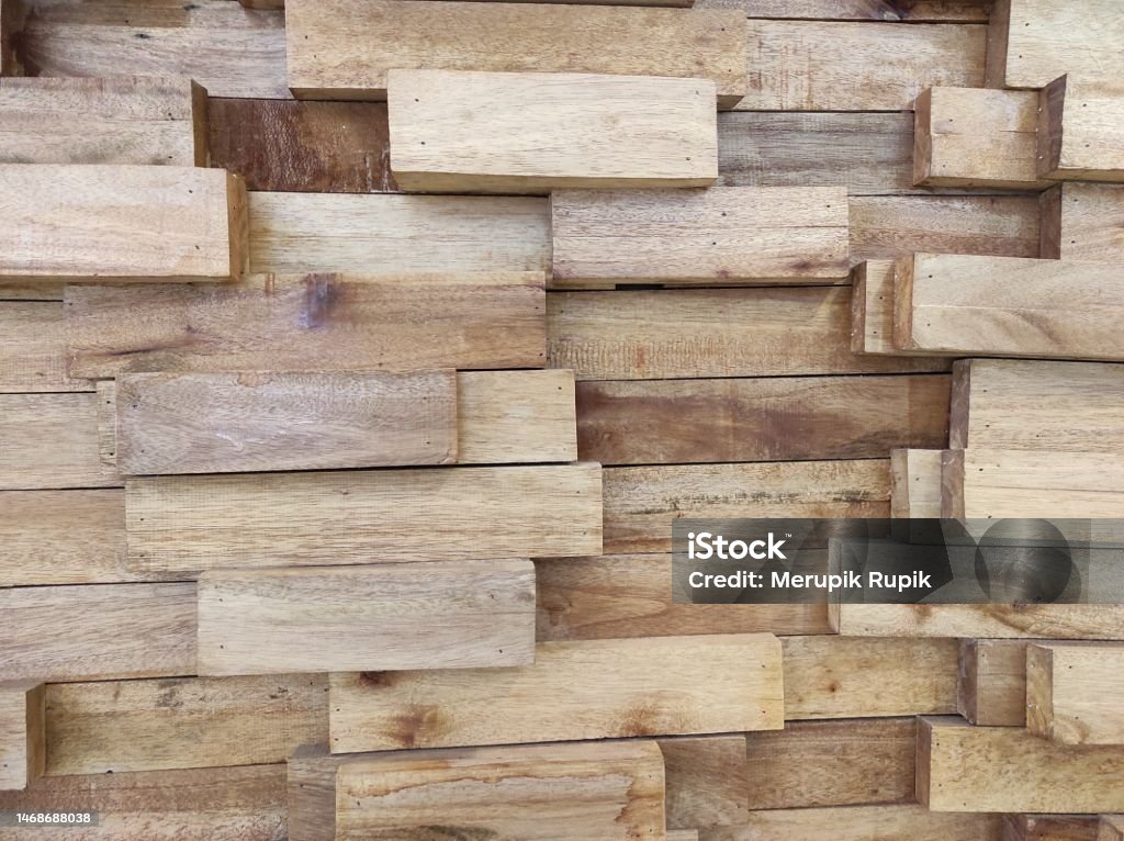 Latar Belakang Kayu Bertumpuk Hiasan Dinding Daur Ulang Kayu Foto Stok
