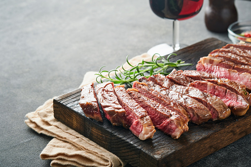 Steak Irisan Steak Daging Panggang New York Atau Ribeye Dengan