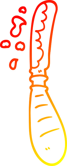 Dessin Au Trait Dégradé Chaud Dun Couteau À Beurre De Dessin Animé ... Dessin Au Trait Dégradé Chaud Dun Couteau À Beurre De Dessin Animé ...