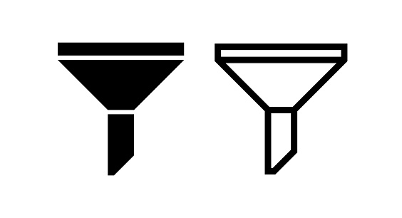 Ensemble Dicônes De Filtre Lentonnoir Est Un Symbole De Filtrage Ou De