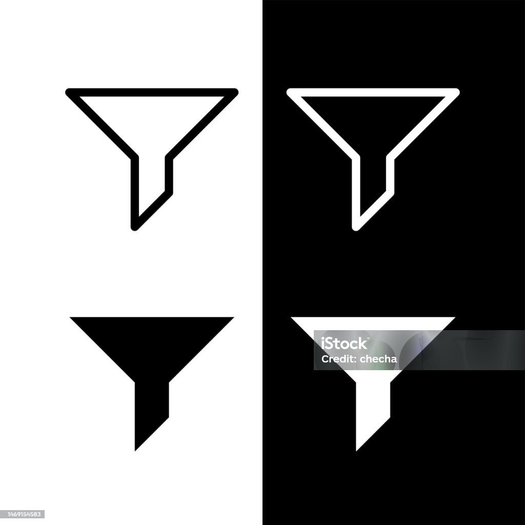 Ensemble Dicônes De Filtre Lentonnoir Est Un Symbole De Filtrage Ou De