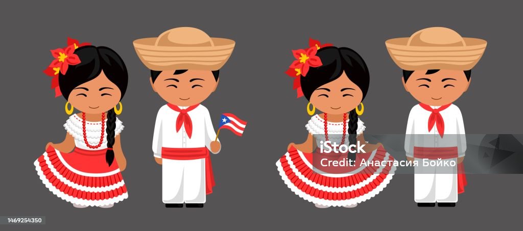 Puerto Rico Dengan Kostum Nasional Pasangan Dengan Pakaian Tradisional ... Puerto Rico Dengan Kostum Nasional Pasangan Dengan Pakaian Tradisional ...