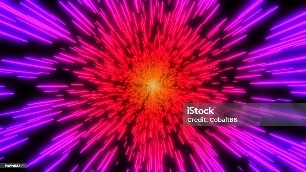 Latar Belakang Abstrak Garis Semburan 3d Dinamis Warna Neon Glow Pada