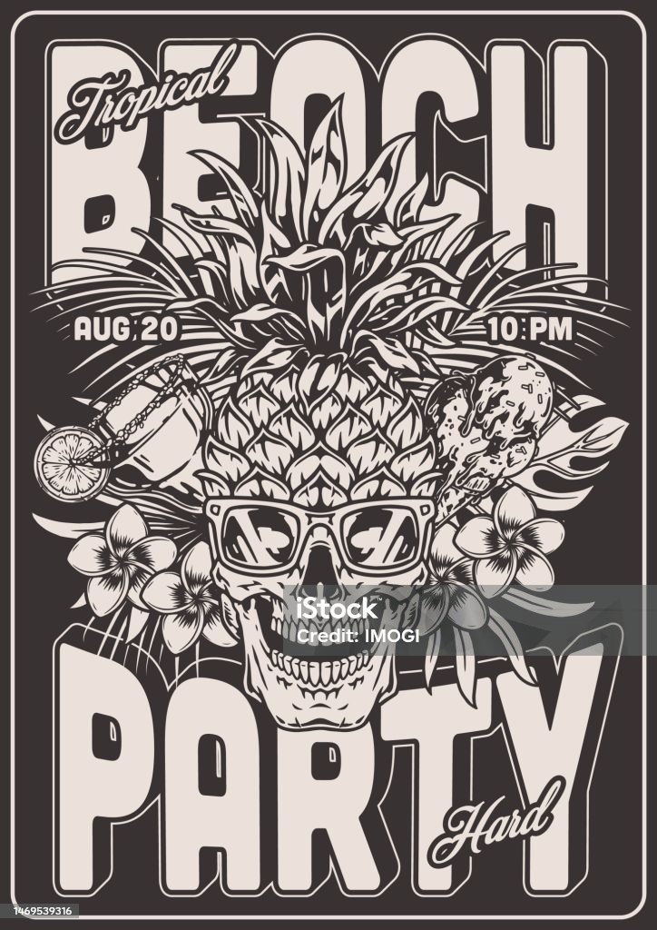 Vintage Beach Party Flyer