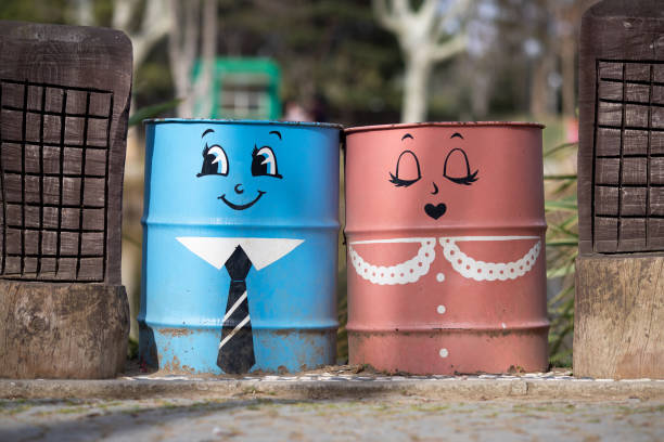 Free Stock Photo of Personified Trash Can With Face Painted On It ...