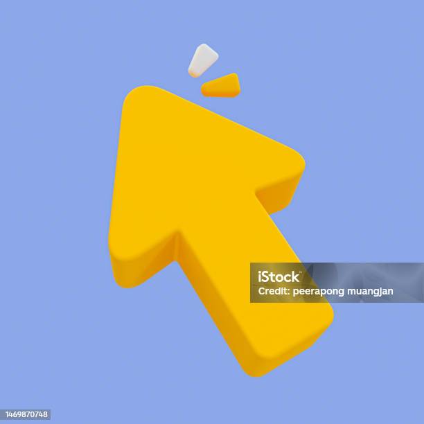 3d Minimal Orange Cursor Computer Mouse Pointer Cursor 3d Illustration