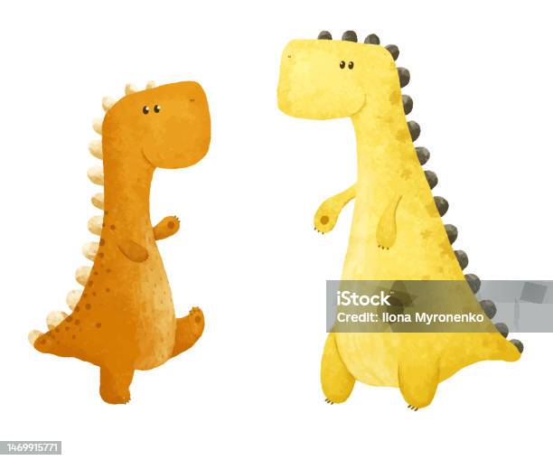 Dino Warna Lucu Lucu Ilustrasi Dinosaurus Desain Dino Seni
