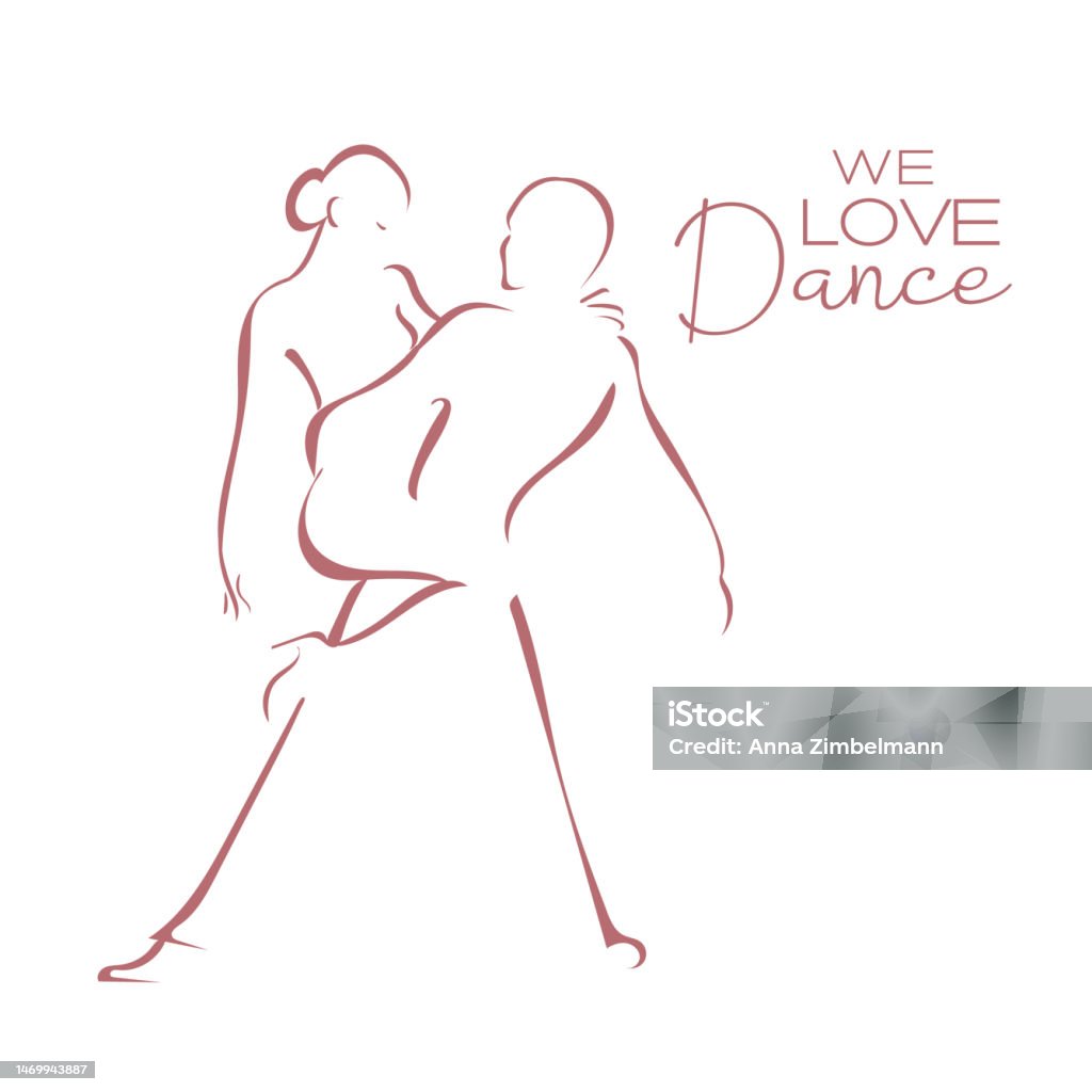 Beautiful Couple Dancing Latin American Dance Of Rumba Stock