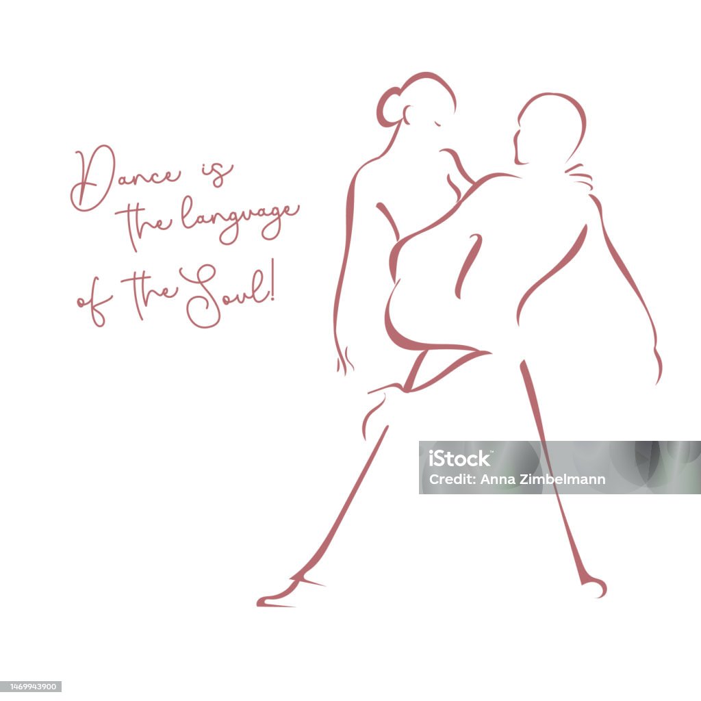 Beautiful Couple Dancing Latin American Dance Of Rumba Stock