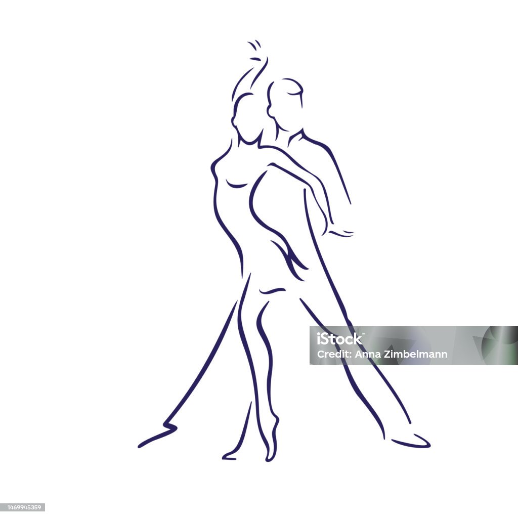 Professional Dancer With Dancing Couple Woman And Man Dancing