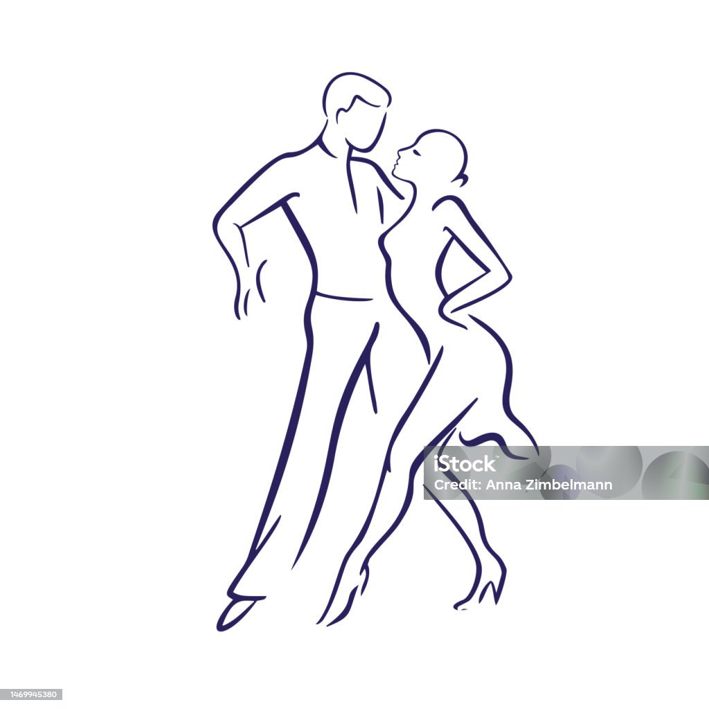 Professional Dancer With Dancing Couple Woman And Man Dancing