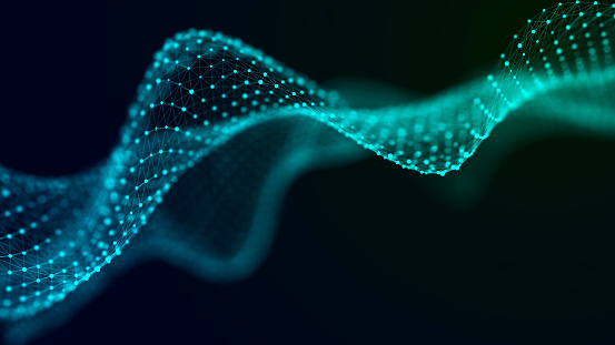Aliran Koneksi Jaringan Cybernetic Visualisasi Data Besar Rendering 3d