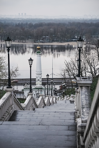 A Staircase With Many Steps Descending To The Dnieper River In The ... A Staircase With Many Steps Descending To The Dnieper River In The ...