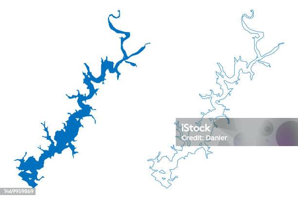 Lake Tenkiller Ferry Reservoir Illustration Vectorielle De Carte