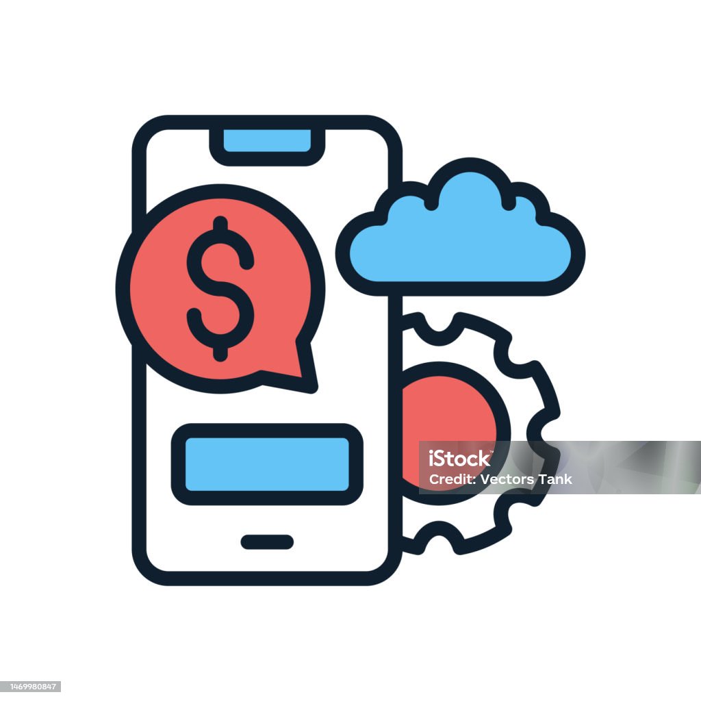 Cloud Fintech Icon In Vector Logotype Stock Illustration Download