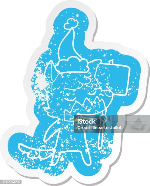 Kartun Unik Ramah Stiker Tertekan Rubah Mengenakan Topi Santa Ilustrasi ... Kartun Unik Ramah Stiker Tertekan Rubah Mengenakan Topi Santa Ilustrasi ...